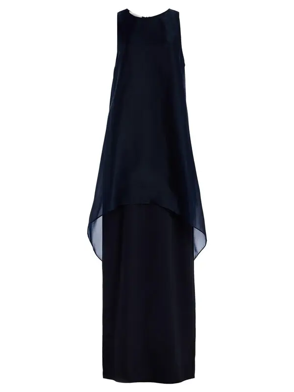 Lafayette 148 New York Sleeveless Tie Back Gown - Navy