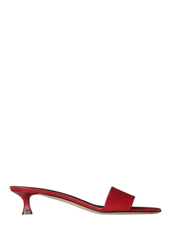 THE ROW Combo Slide Two Leather Sandals - Red