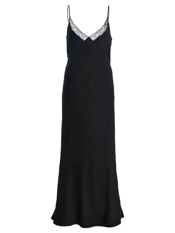 THE ROW Barina Silk Twill Maxi Dress - Black