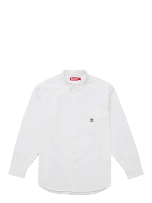 Supreme Loose Fit Flannel Oxford Shirt - White