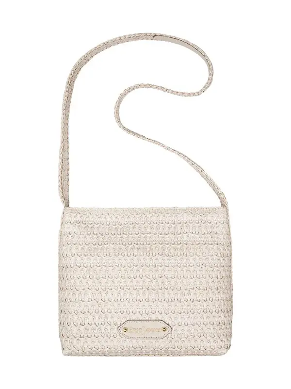 Eric Javits Lil Koko Woven Raffia Crossbody Bag - Cream
