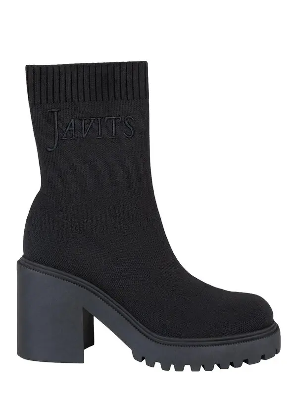 Eric Javits Viola Sock Boot With Lug Sole - Black