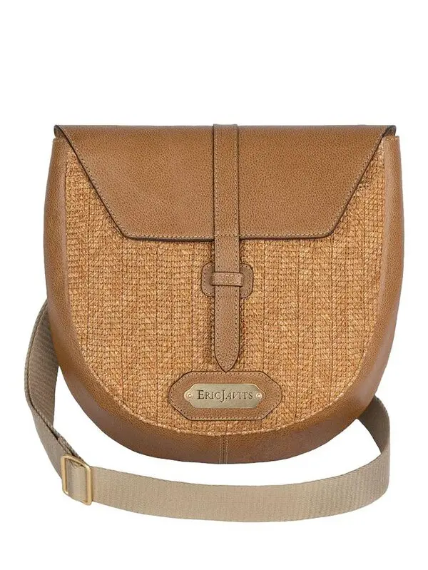 Eric Javits Palm Pouch Raffia Messenger Bag - Butterscotch