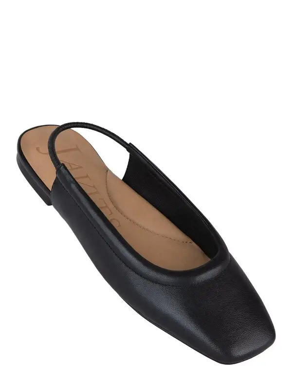 Eric Javits Peyton Leather Flat Shoes - Black
