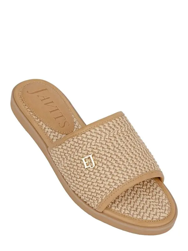 Eric Javits Squishee Raffia Slide Sandal - Peanut
