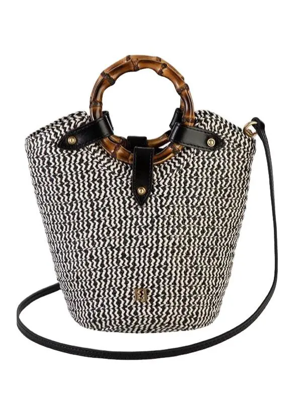 Eric Javits Mini My Way Squishee Bucket Bag - Black/cream