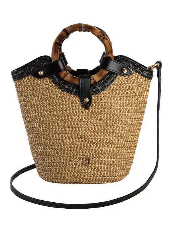 Eric Javits Mini My Way Squishee Bucket Bag - Natural/black