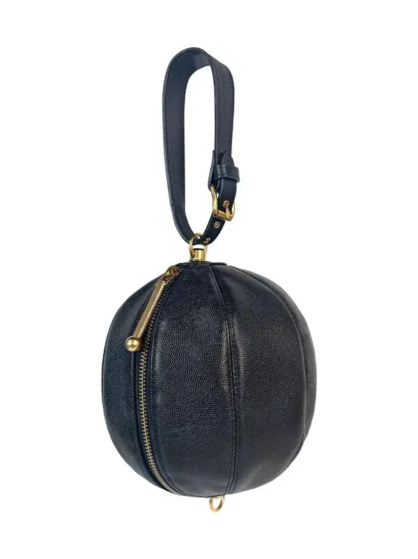 Eric Javits Leather Globe Wristlet - Black