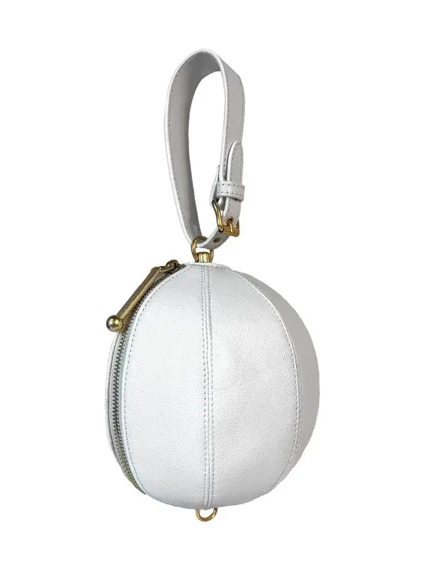 Eric Javits Leather Globe Wristlet - White