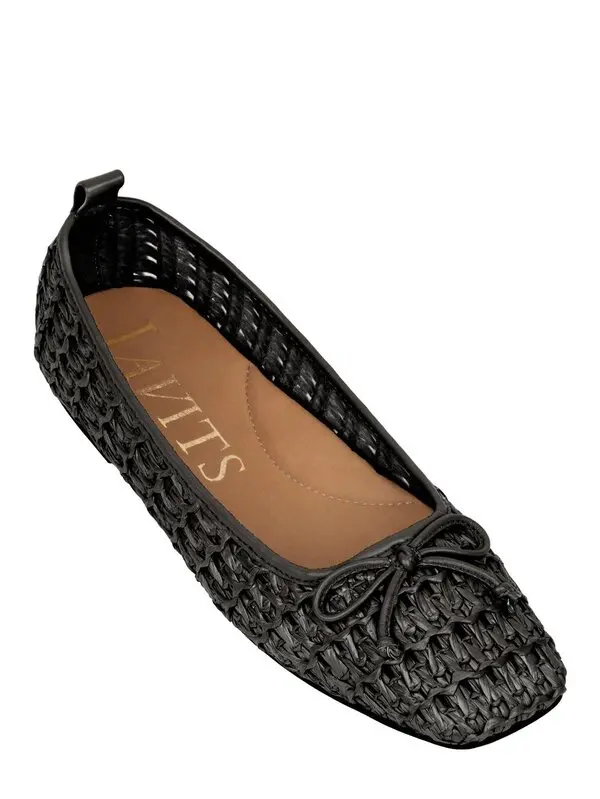 Eric Javits Parris Raffia Ballet Flat - Black