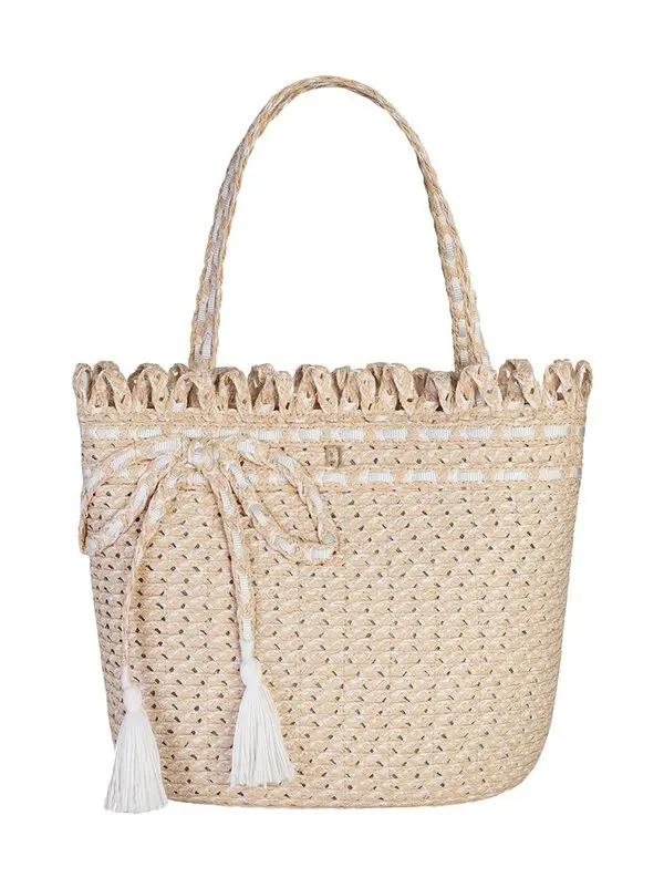Eric Javits Squishee St. Tropez Straw Tote - Shell