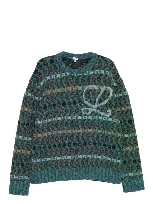 Loewe Logo Patterned Jumper - Blue