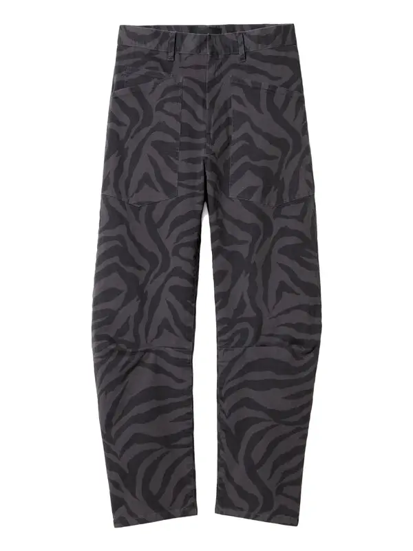 NILI LOTAN Shon Zebra Print Pants - Charcoal Zebra