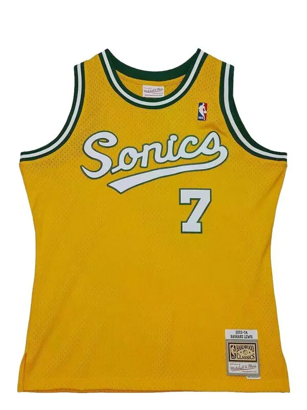 Mitchell & Ness Seattle Supersonics Rashard Lewis Hardwood Classics Vest - Yellow