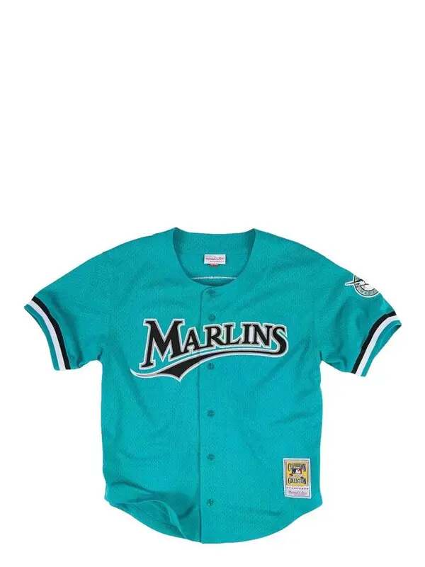 Mitchell & Ness Mlb Andre Dawson Miami Marlins Buttoned T-shirt - Blue