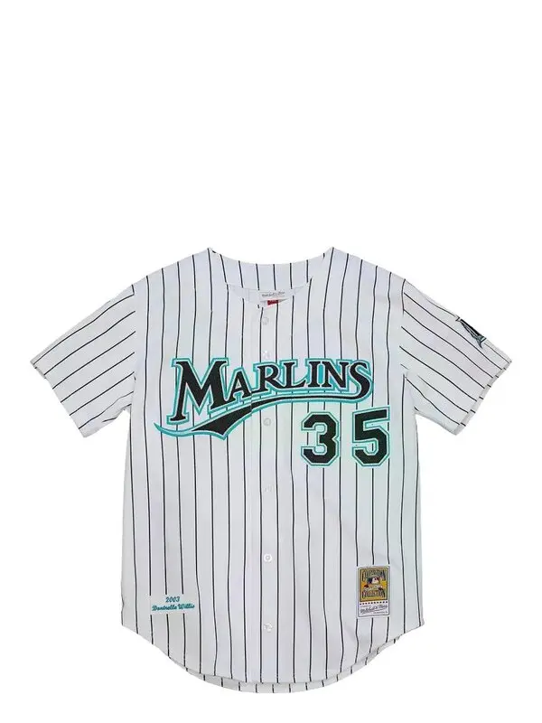 Mitchell & Ness Dontrelle Willis 2003 Marlins Striped Shirt - White