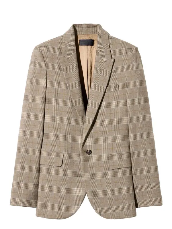 NILI LOTAN Anabel Tailored Blazer - Grey / Ochre Check