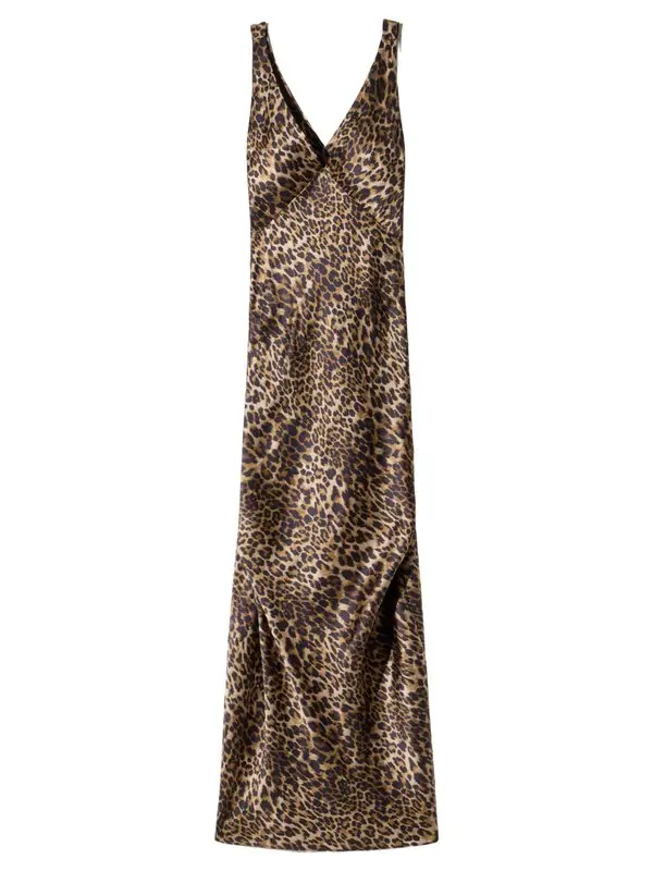 NILI LOTAN Aline Silk Gown - Leopard Print