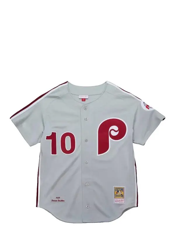 Mitchell & Ness Mlb Darren Daulton 1989 Philadelphia Phillies Shirt - Grey