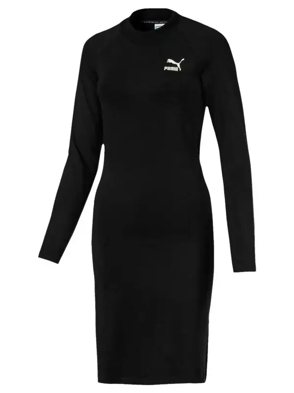 PUMA Long-sleeve Cutout Midi Dress - Black