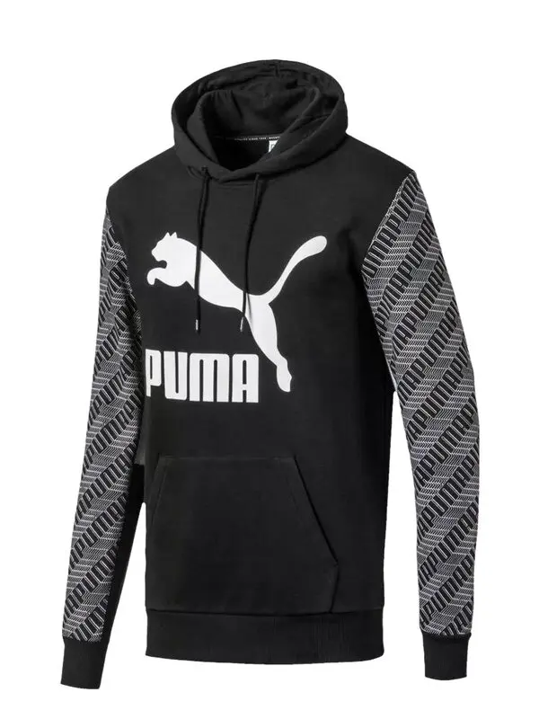 PUMA Graphic Print Hoodie - Black