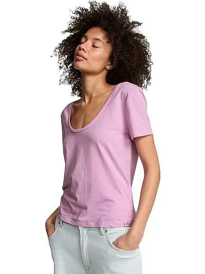 Pink Dream Jersey Scoop Tee - Purple