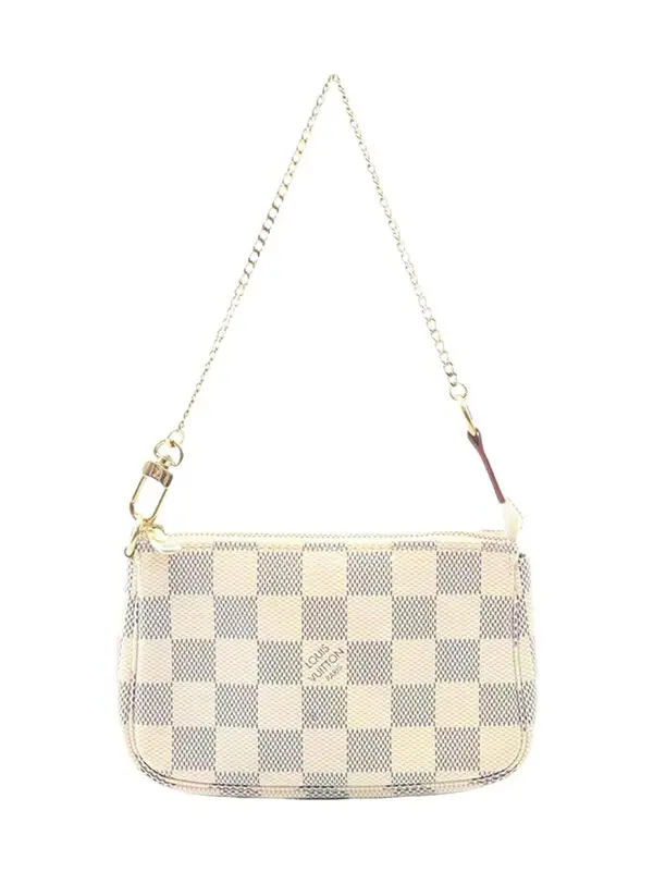 LOUIS VUITTON Damier Azur Mini Pochette Accessoires - White