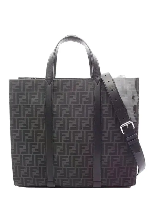 Fendi 2000-2010 Zucca Canvas Shopper Satchel - Black