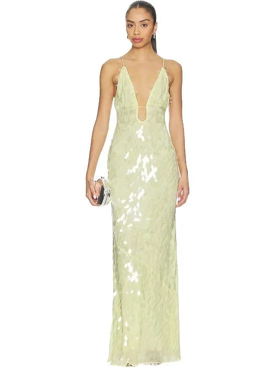 Misha Collection The Sapphire Sequin Gown - Lemon