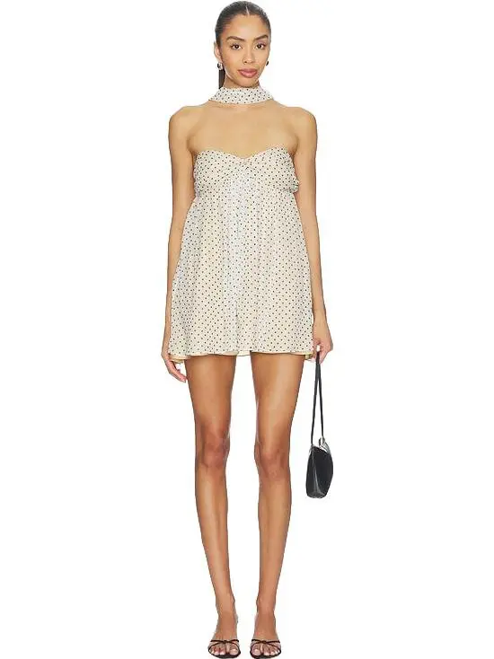 BUCI Printed Chiffon Mini Dress - Beige