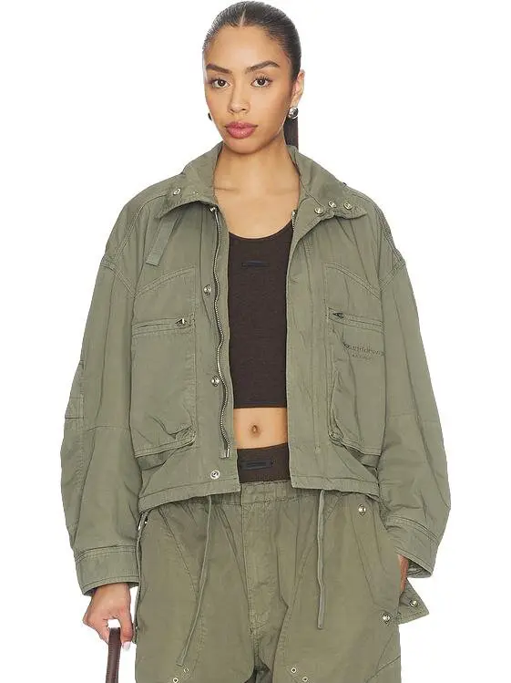 Alexander Wang Cargo Jacket With Articulated Pockets - Army