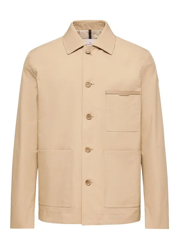 Moncler Nanav Seersucker Shirt Jacket - Beige