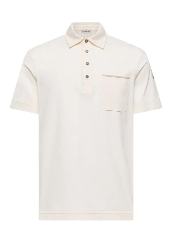 Moncler Cotton Piquet Polo Shirt - White