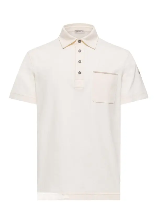 Moncler Cotton Piquet Polo Shirt - White