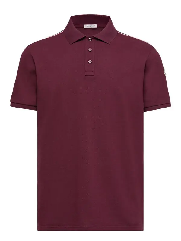 Moncler Tricolor-trimmed Cotton Piquet Polo Shirt - Red