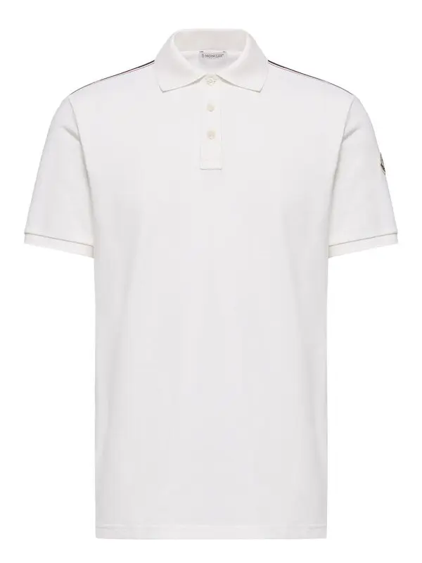 Moncler Tricolor-trimmed Cotton Piquet Polo Shirt - White