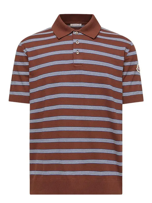 Moncler Striped Cotton Polo Shirt - Multicolor