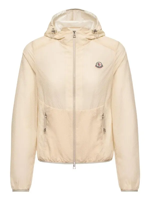 Moncler Edasic Seersucker Hooded Jacket - White