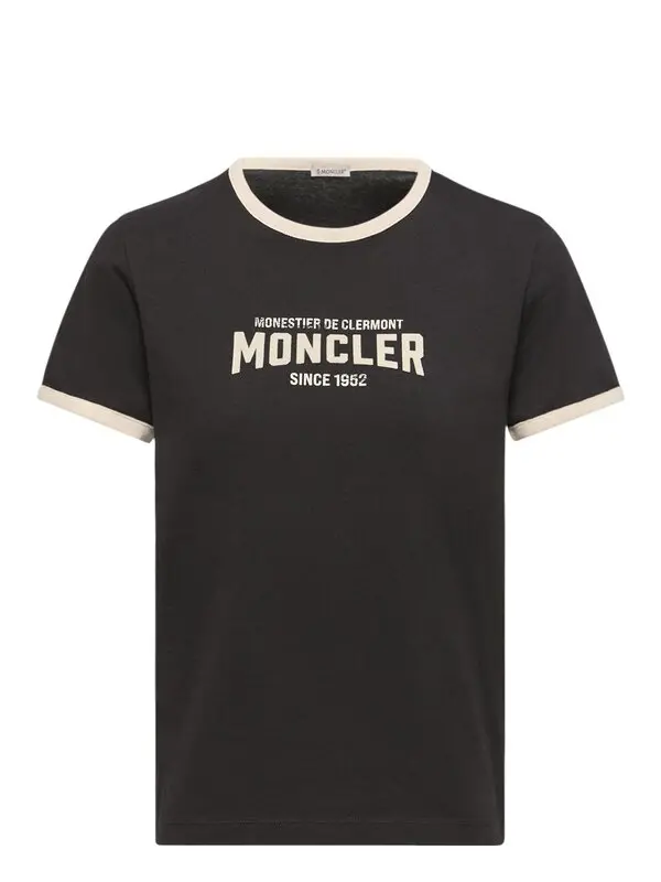 Moncler Logo Print T-shirt - Black