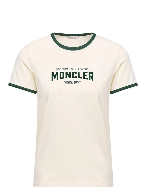 Moncler Flock Logo Jersey T-shirt - White