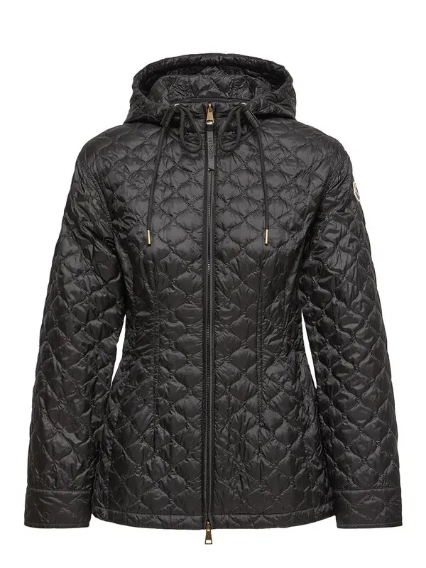 Moncler Arum Hooded Mid-length Down Jacket - Black
