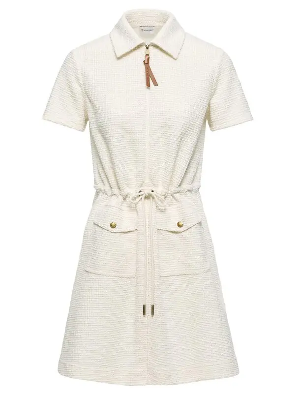 Moncler Bouclé Mini Dress - White