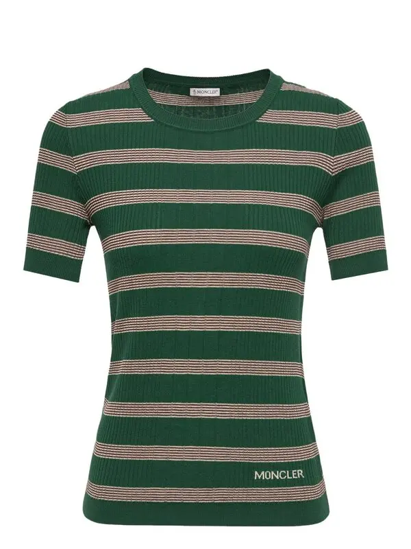 Moncler Striped Cotton T-shirt - Multicolor