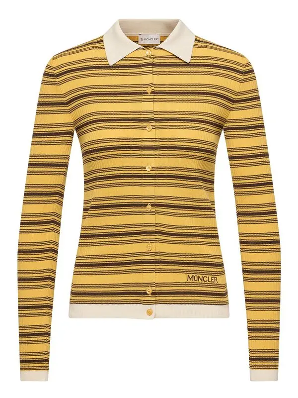 Moncler Striped Cotton Crêpe Polo Shirt - Multicolor