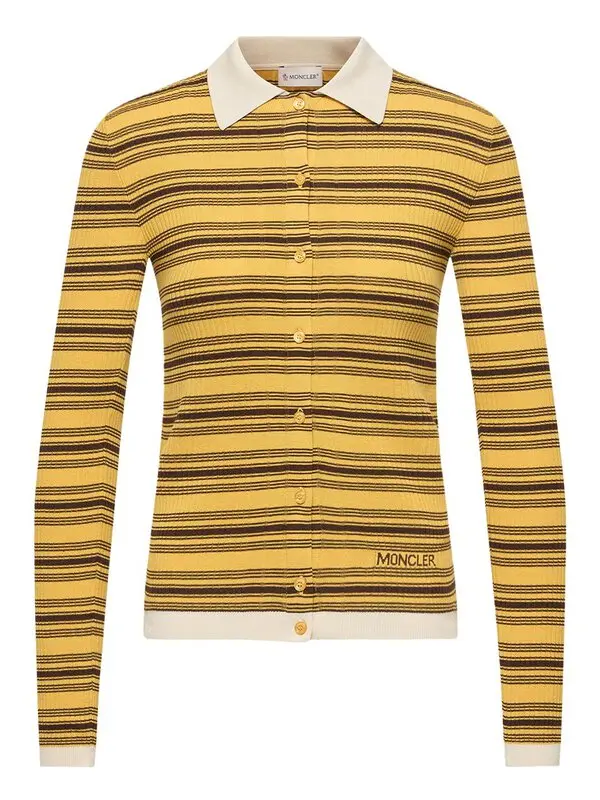 Moncler Striped Cotton Crêpe Polo Shirt - Multicolor
