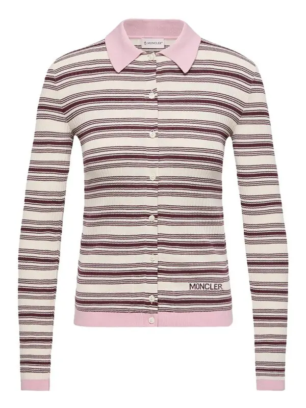 Moncler Cotton Crêpe Knit Polo Shirt - Multicolor