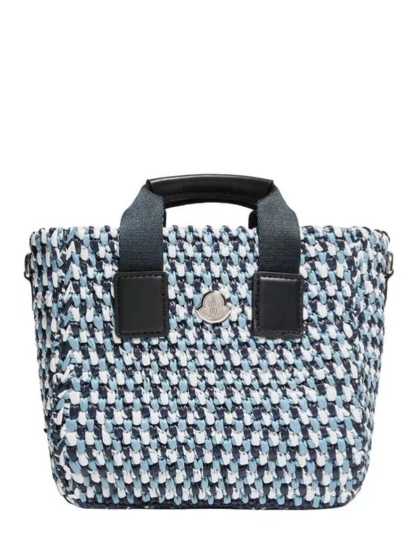 Moncler Micro Caradoc Raffia Tote Bag - Blue