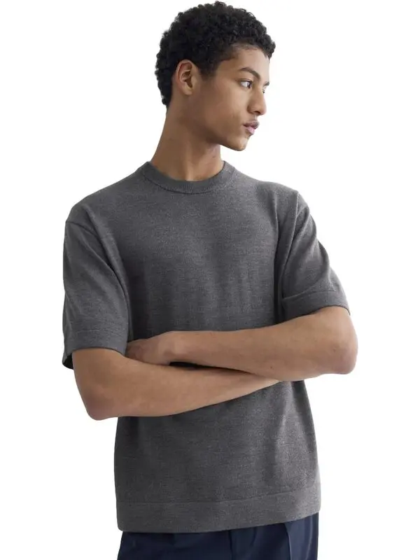 Everlane Ultrasoft Sweater Tshirt - Heather Mid Charcoal