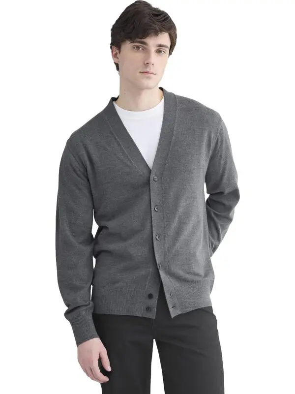 Everlane All-year Cardigan - Heather Mid Charcoal