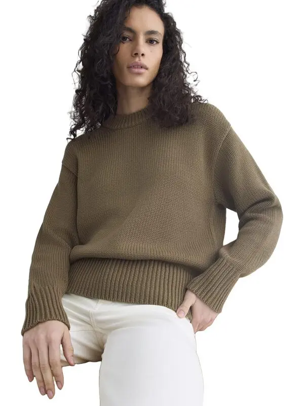 Everlane Oversized Cocoon Crew Neck Sweater - Beech